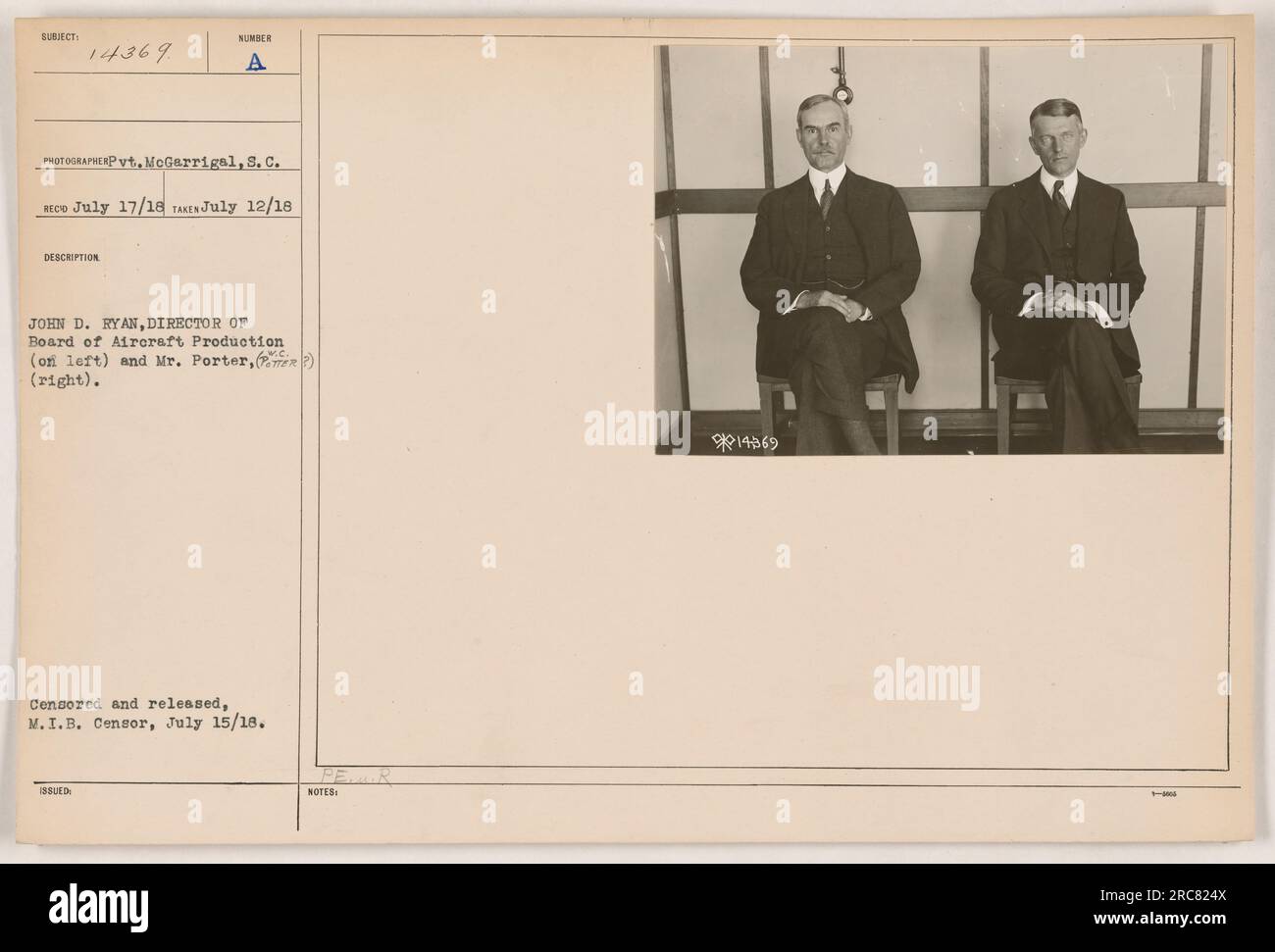 John D. Ryan, Director of the Board of Aircraft Production, is seen in ...