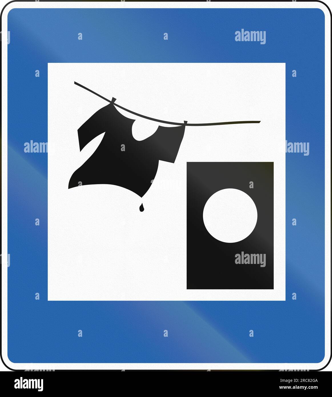 Icelandic service road sign - Washing machine Stock Photo - Alamy