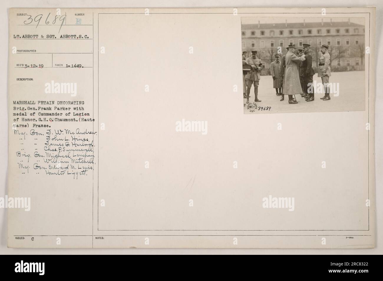 Lt. Abbott and Sgt. Abbott of the Signal Corps photograph Brig. Gen ...