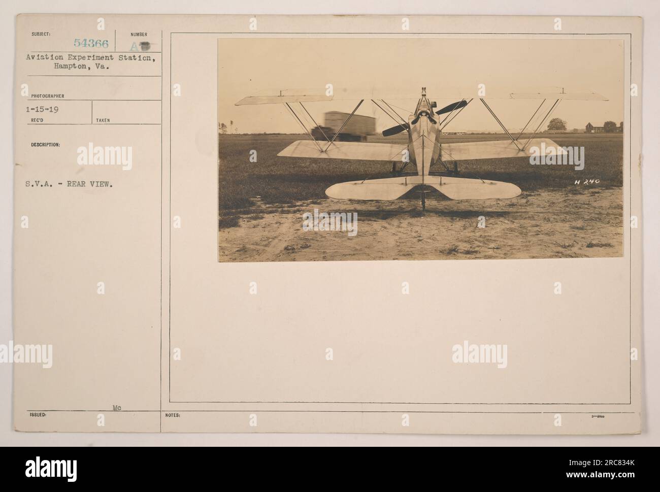 This photograph, taken on January 15, 1919, depicts a rear view of the ...