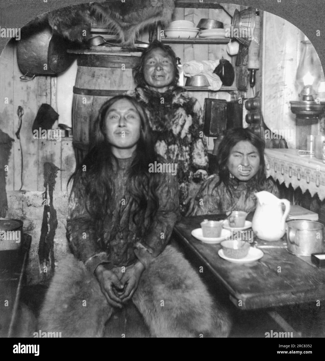 Fort Magnesia, Cape Sabine, Ellesmere Land, Canada: c. 1900 An Eskimo ...