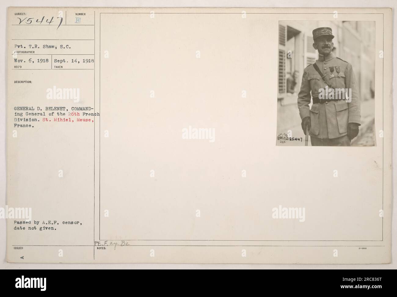 Private T.R. Shaw of the Signal Corps, pictured here with General D ...