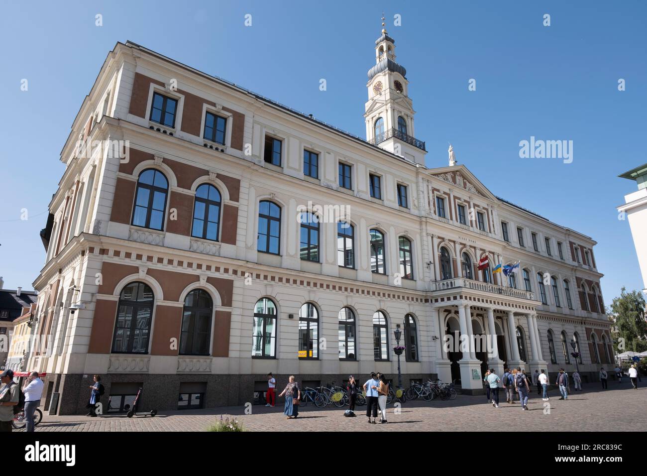 Riga City Council on the Town Hall square, government of Riga city, the ...