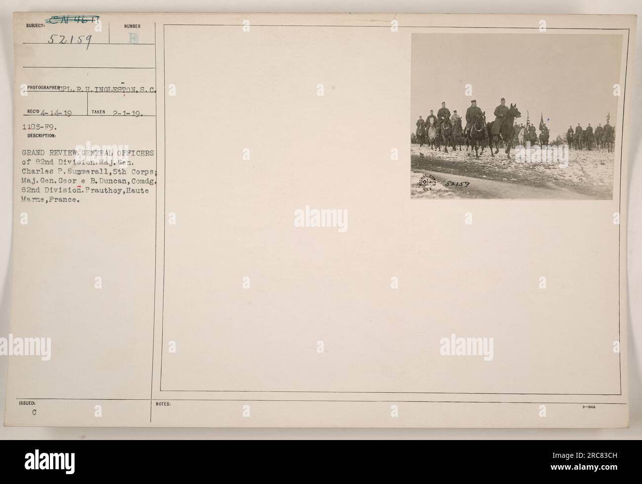 "General Officers of the 82nd Division, Major General Charles P ...