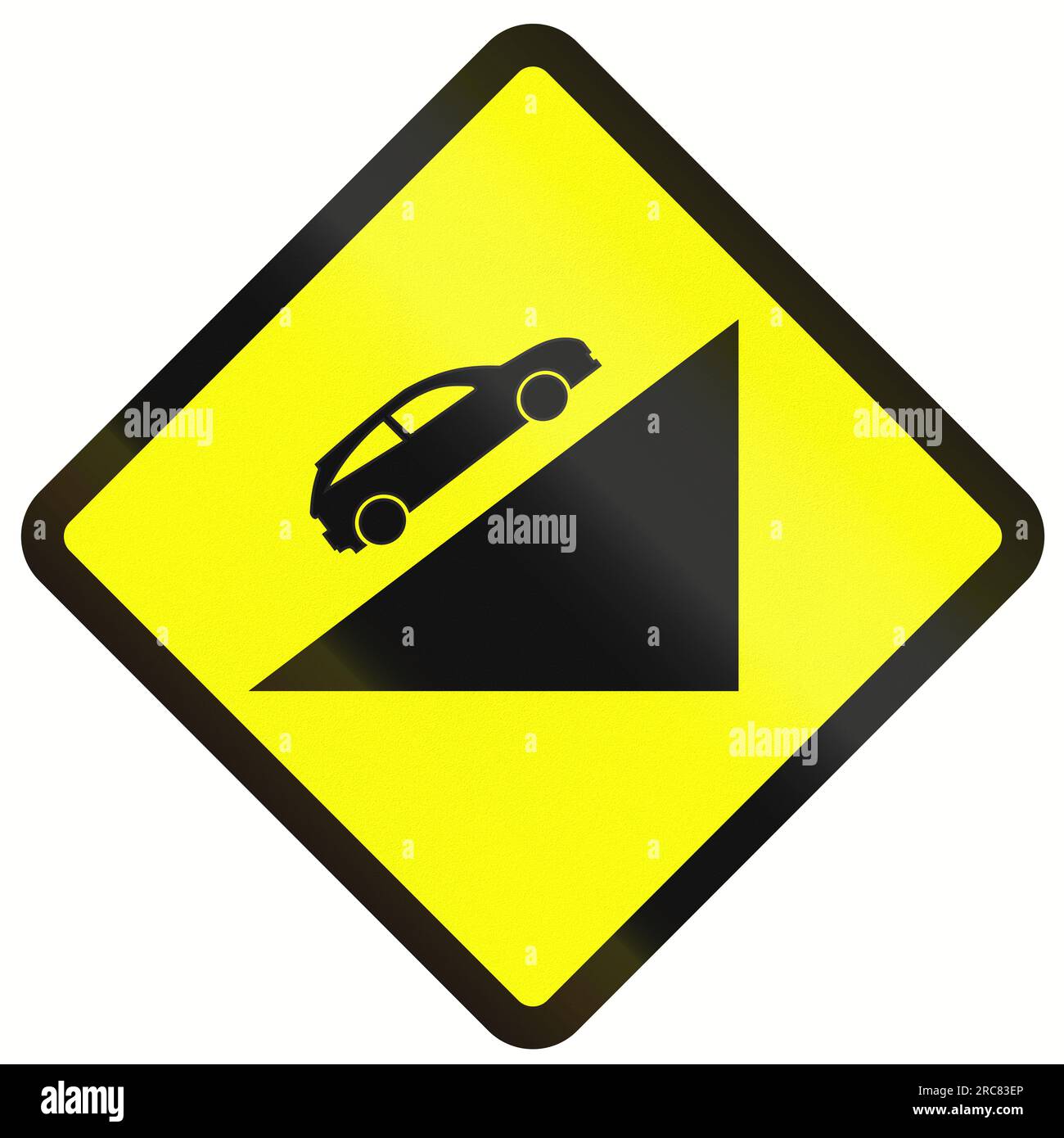 Indonesian road warning sign: Steep uphill grade Stock Photo - Alamy