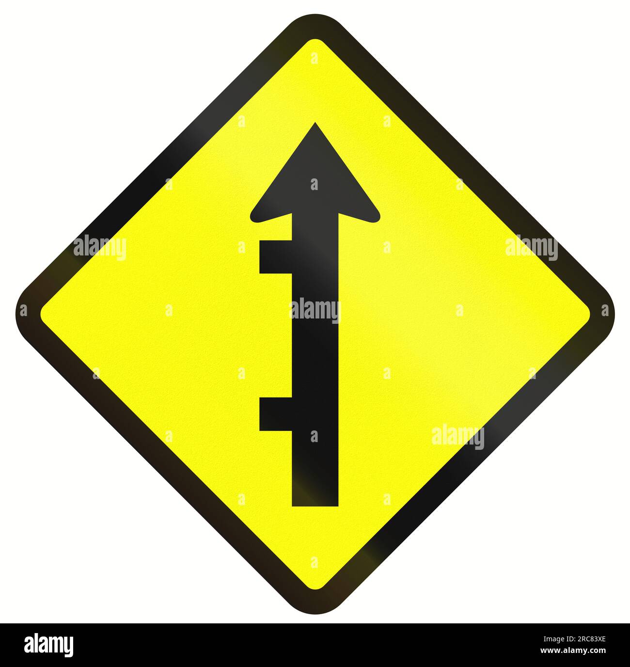 Indonesian road warning sign: Offset roads intersection ahead Stock ...