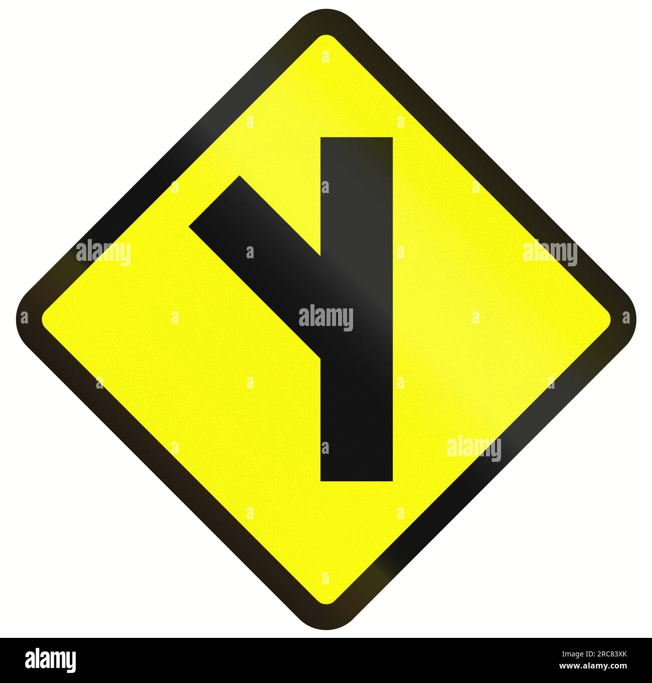 Indonesian road warning sign: 3 way intersection ahead Stock Photo - Alamy