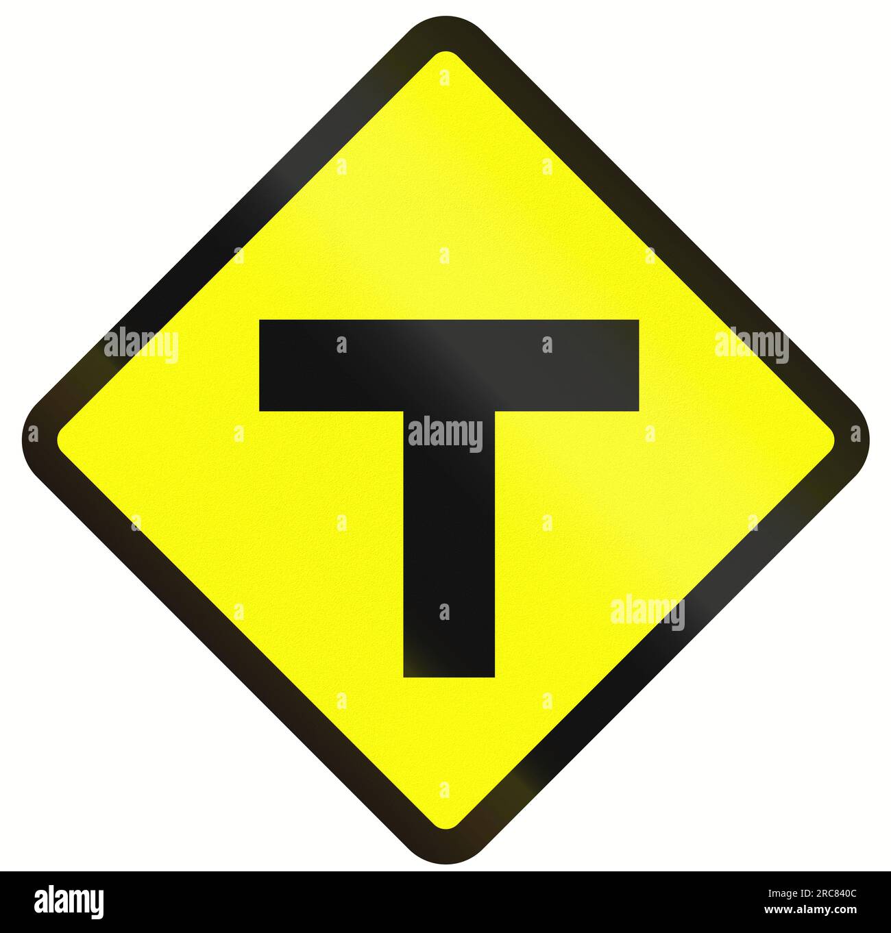 Indonesian road warning sign - T-Intersection ahead Stock Photo - Alamy