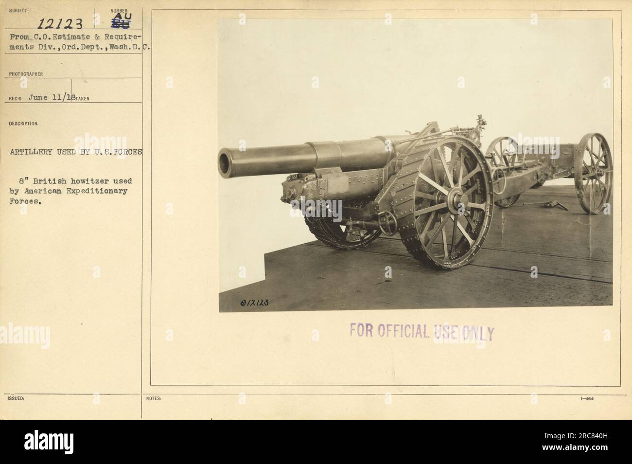 U.S. Forces using an 8" British howitzer during World War I. This ...
