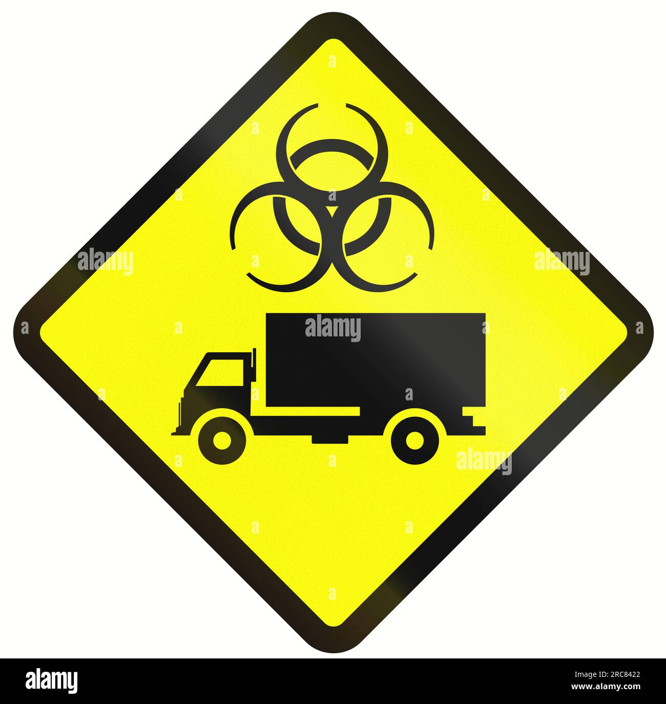 Indonesian warning road sign - lorries with biologically hazardous ...