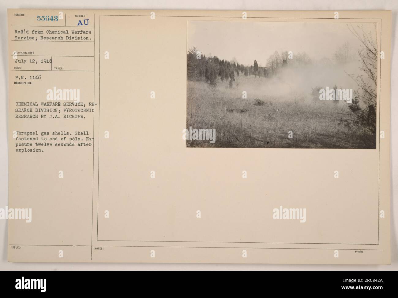 This photograph captures a pyrotechnic experiment conducted by J.A ...