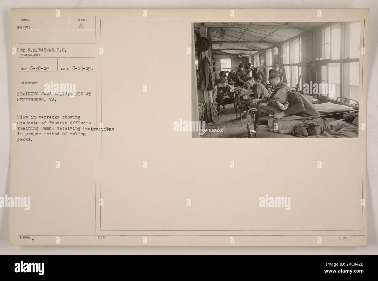 Students at the Reserve Officers Training Camp in Petersburg, VA, are ...