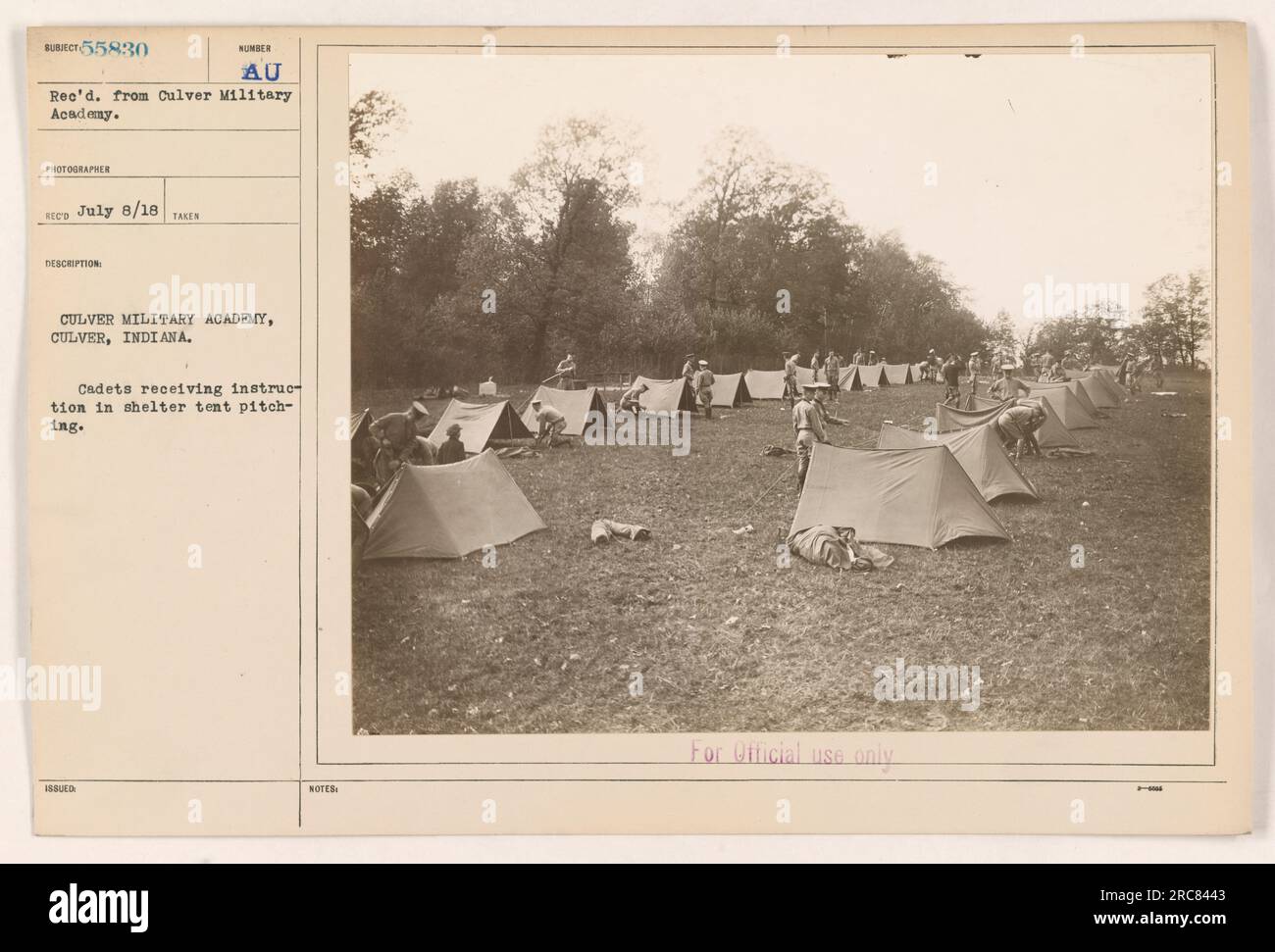 Cadets at Culver Military Academy in Culver, Indiana receiving ...