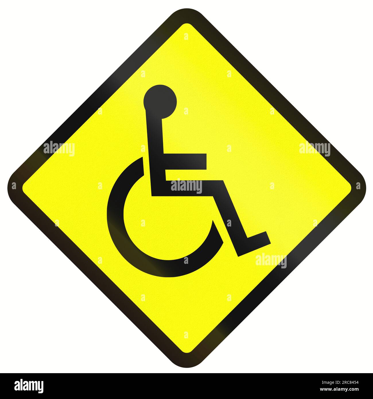 Warning road sign in Indonesia - Disabled Stock Photo - Alamy
