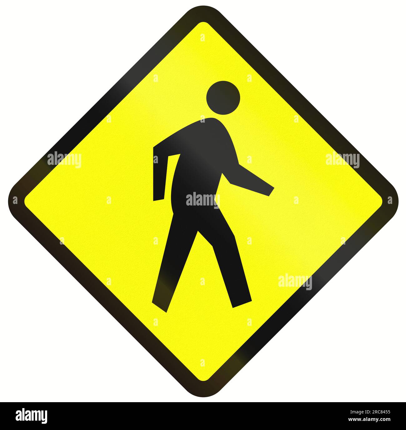Indonesian road warning sign - Pedestrian crossing Stock Photo - Alamy