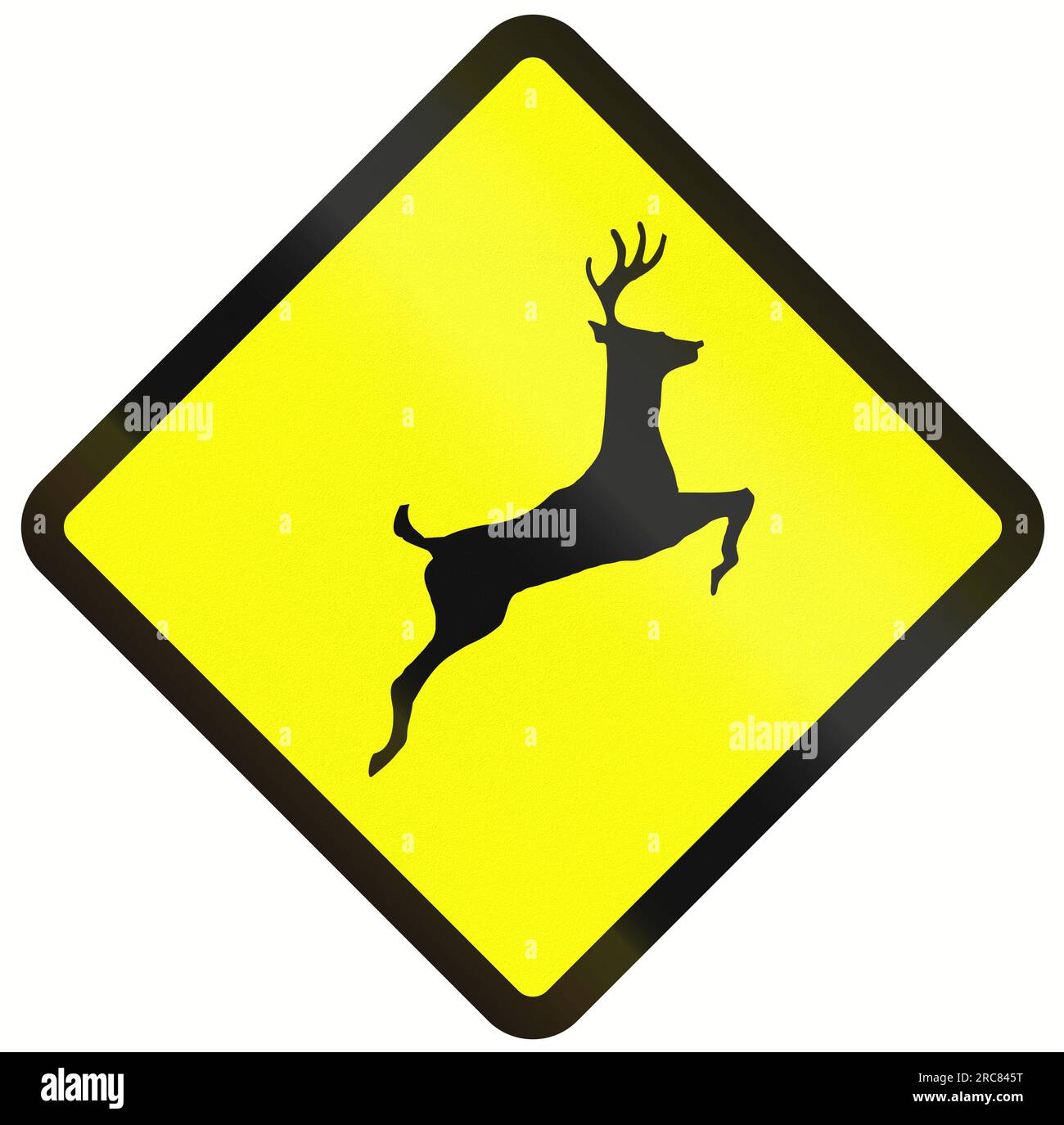 Indonesian road warning sign - Deer crossing Stock Photo - Alamy