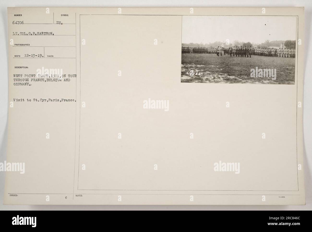 West Point Class of 1921 visiting St. Cyr in Paris during their tour ...