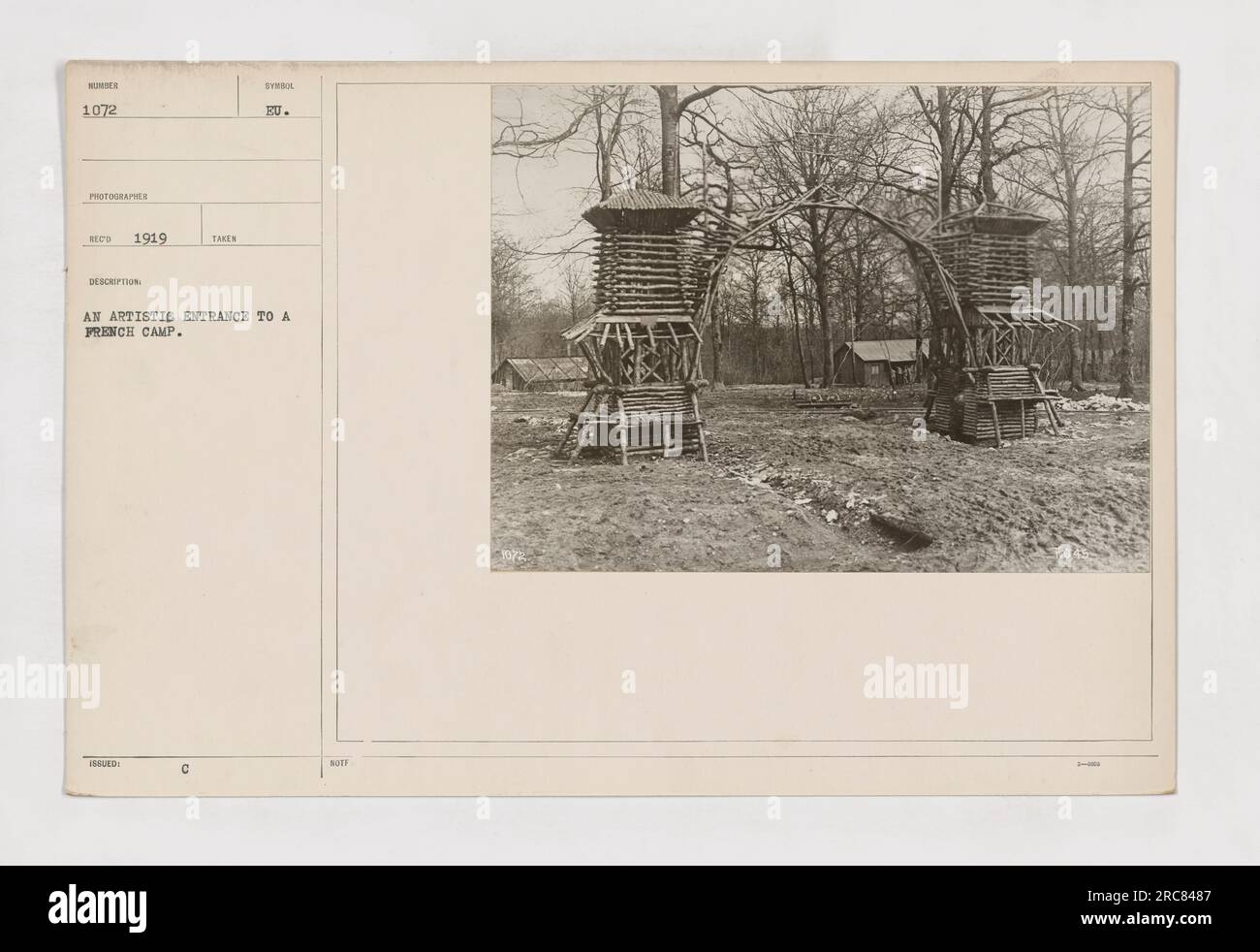 An artistic entrance to a French military camp. This photograph, taken ...