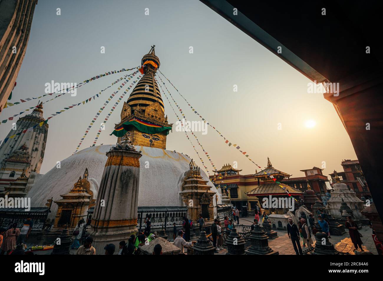 A Landscape around Swayambhunath temple, an ancient religious complex ...