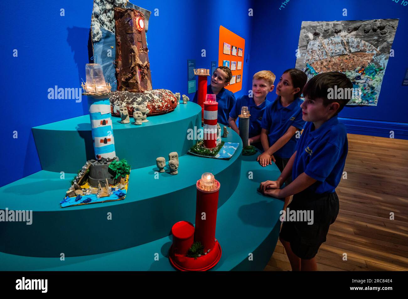 London, UK. 13th July, 2023. Lighthouses by Hungerford Primary School ...