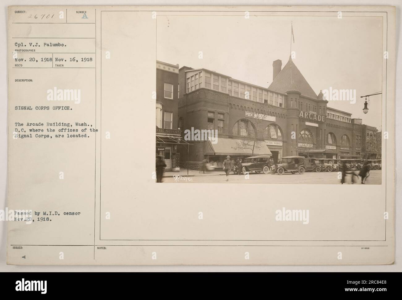Image depicting the Arcade Building in Washington, D.C., which housed ...