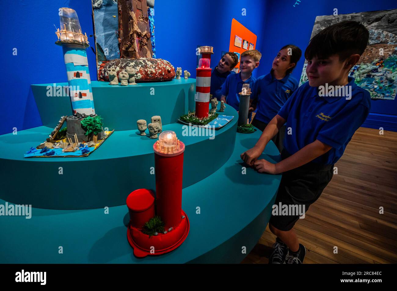 London, UK. 13th July, 2023. Lighthouses by Hungerford Primary School ...