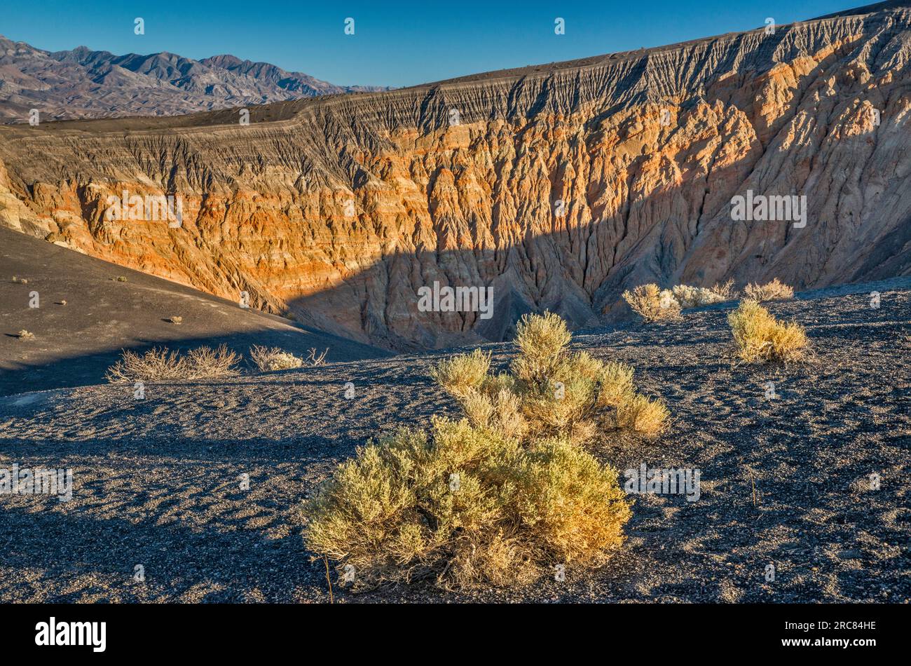 Ubehebe Crater, maar volcano, at sunset, Death Valley National Park ...