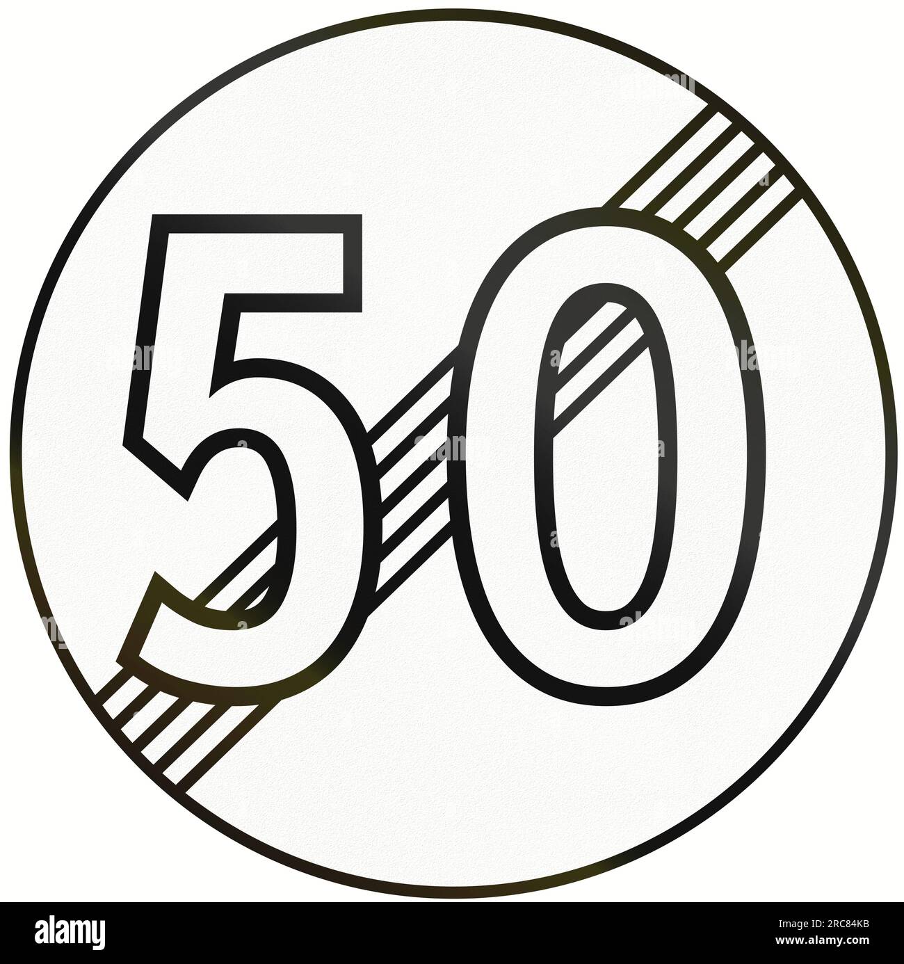 End of speed limit 50 Cut Out Stock Images & Pictures - Alamy
