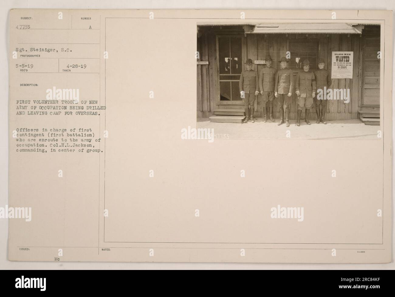 First volunteer troops of the new army of occupation being drilled and ...