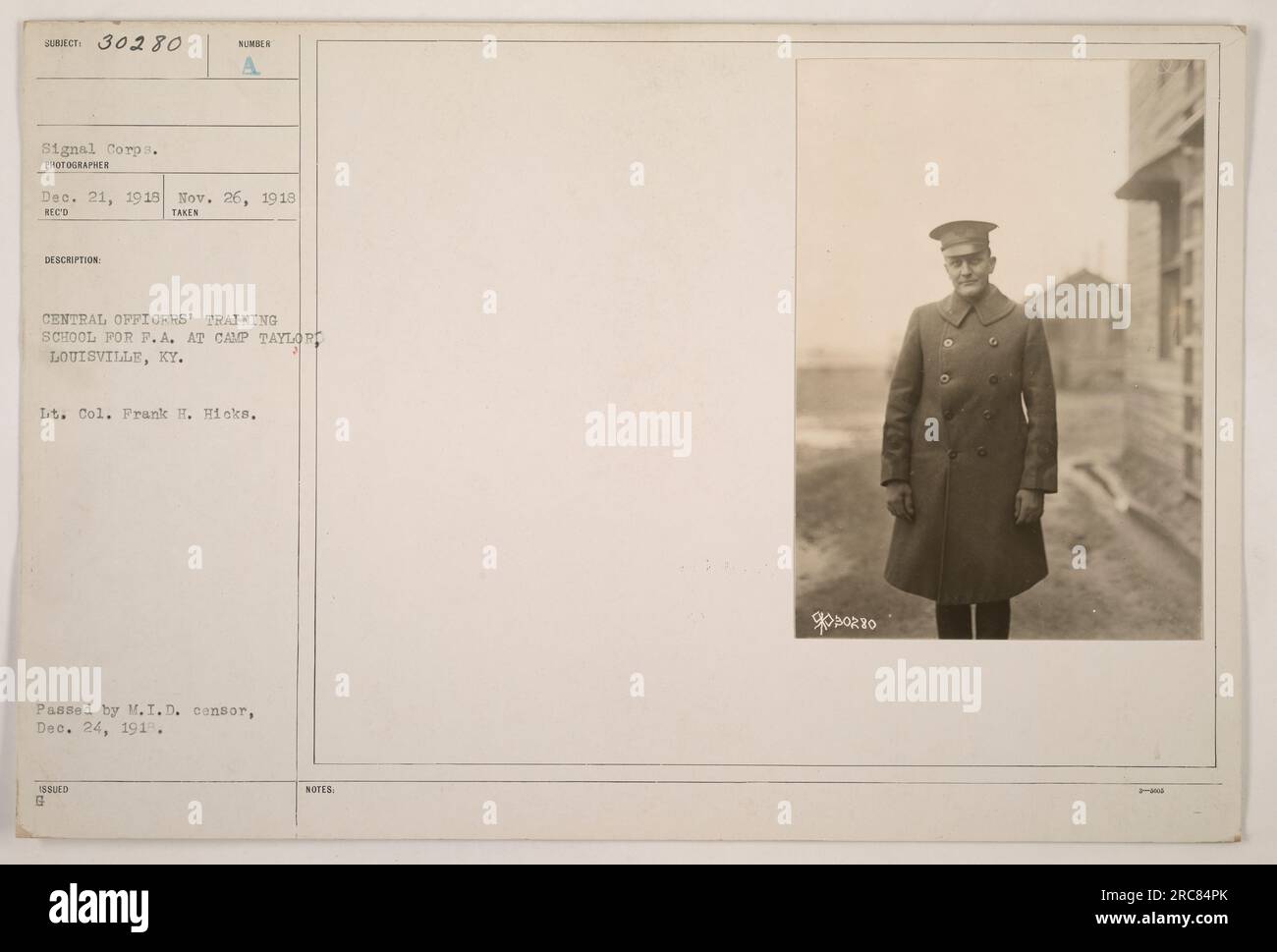 Lt col frank h hicks hi-res stock photography and images - Alamy