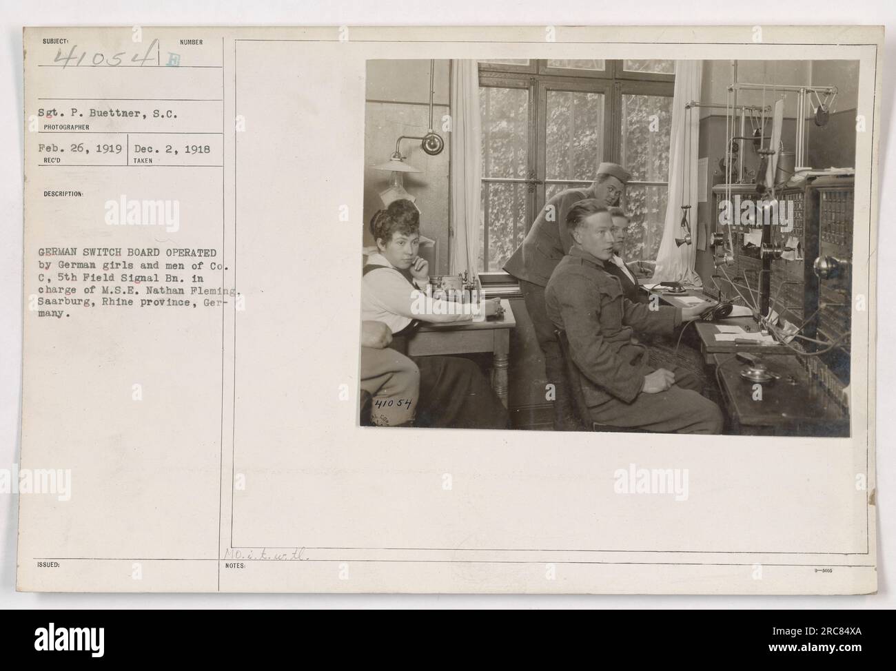 German switchboard operated by German civilians of Co. C, 5th Field ...