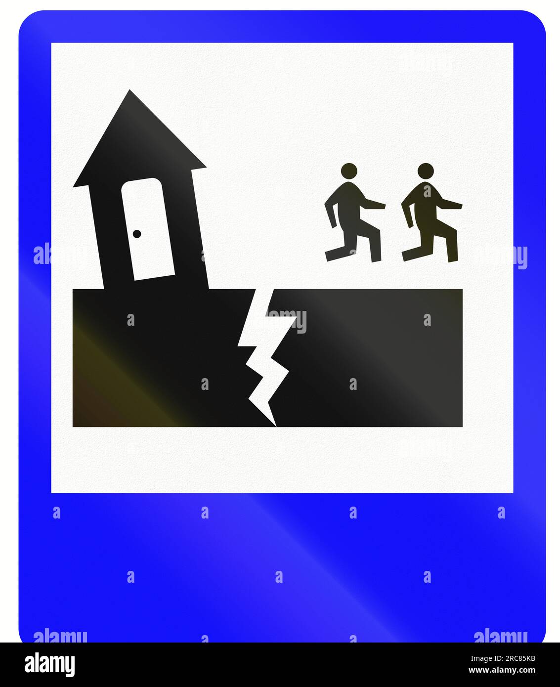 Indonesian road sign - Earthquake evacuation route Stock Photo - Alamy