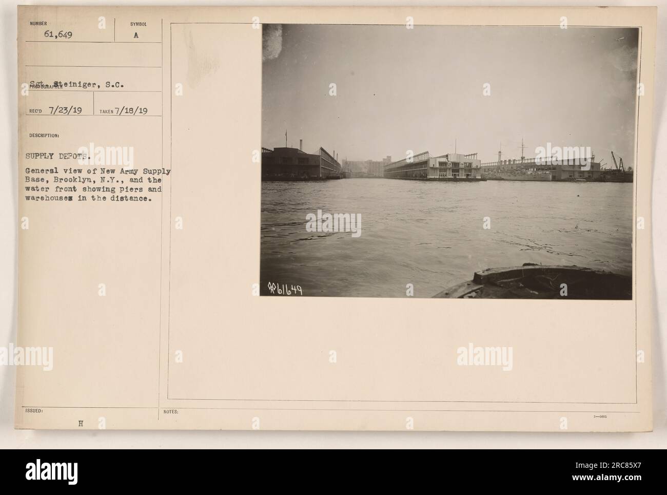 Aerial view of the New Army Supply Base in Brooklyn, N.Y. The image ...