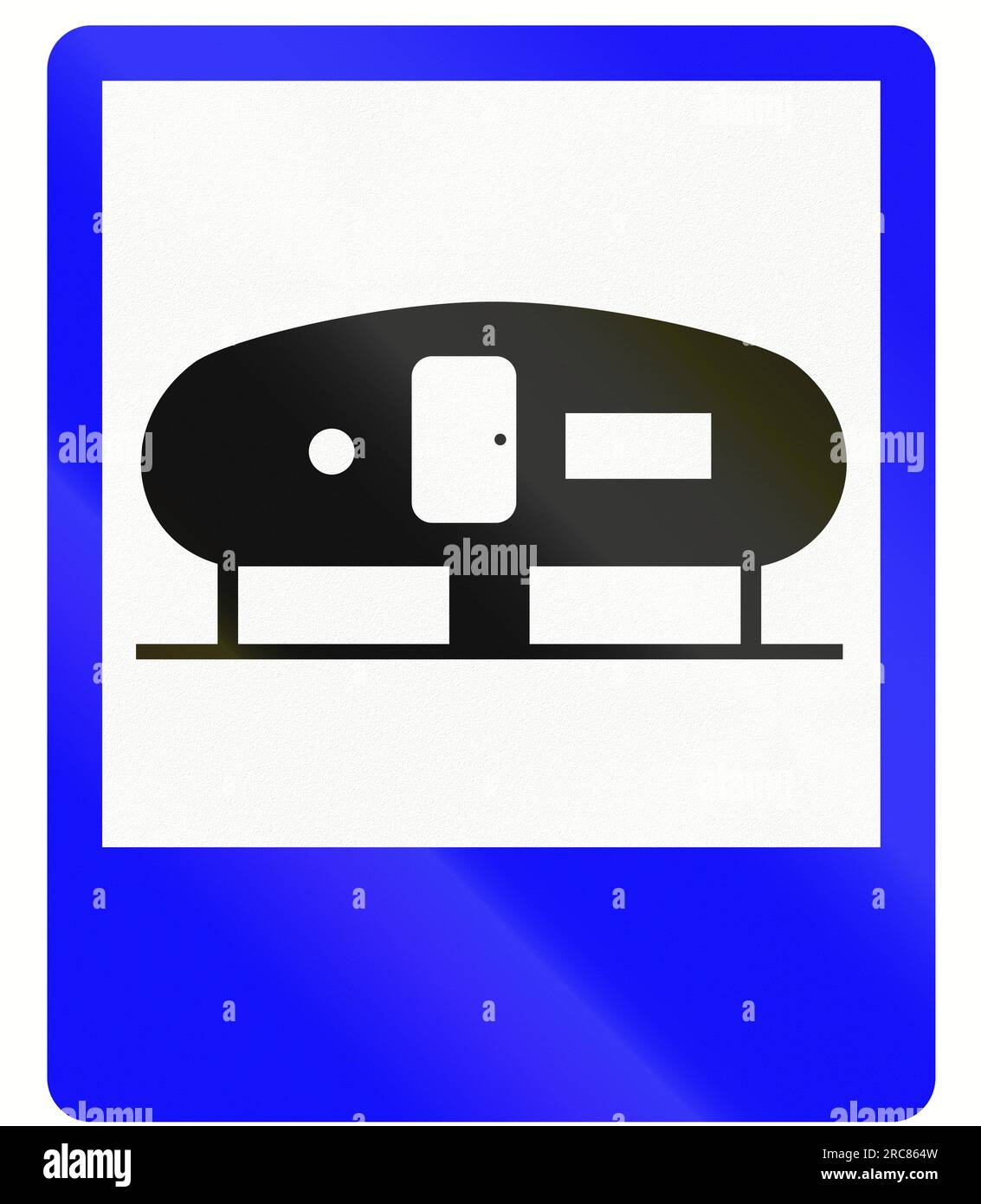 Indonesian road sign no - Caravan site Stock Photo - Alamy