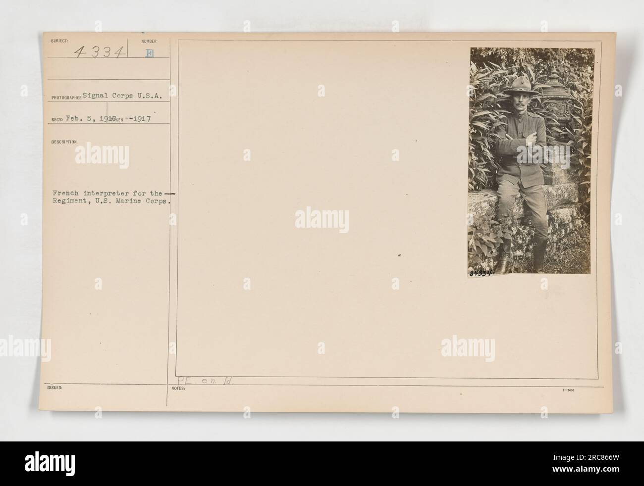 A French interpreter from the U.S. Marine Corps leads a signal ceremony ...