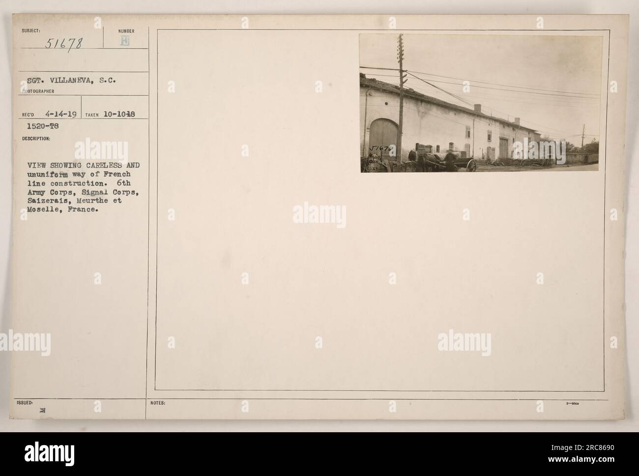 Photograph showing the construction of French lines in a careless and ...