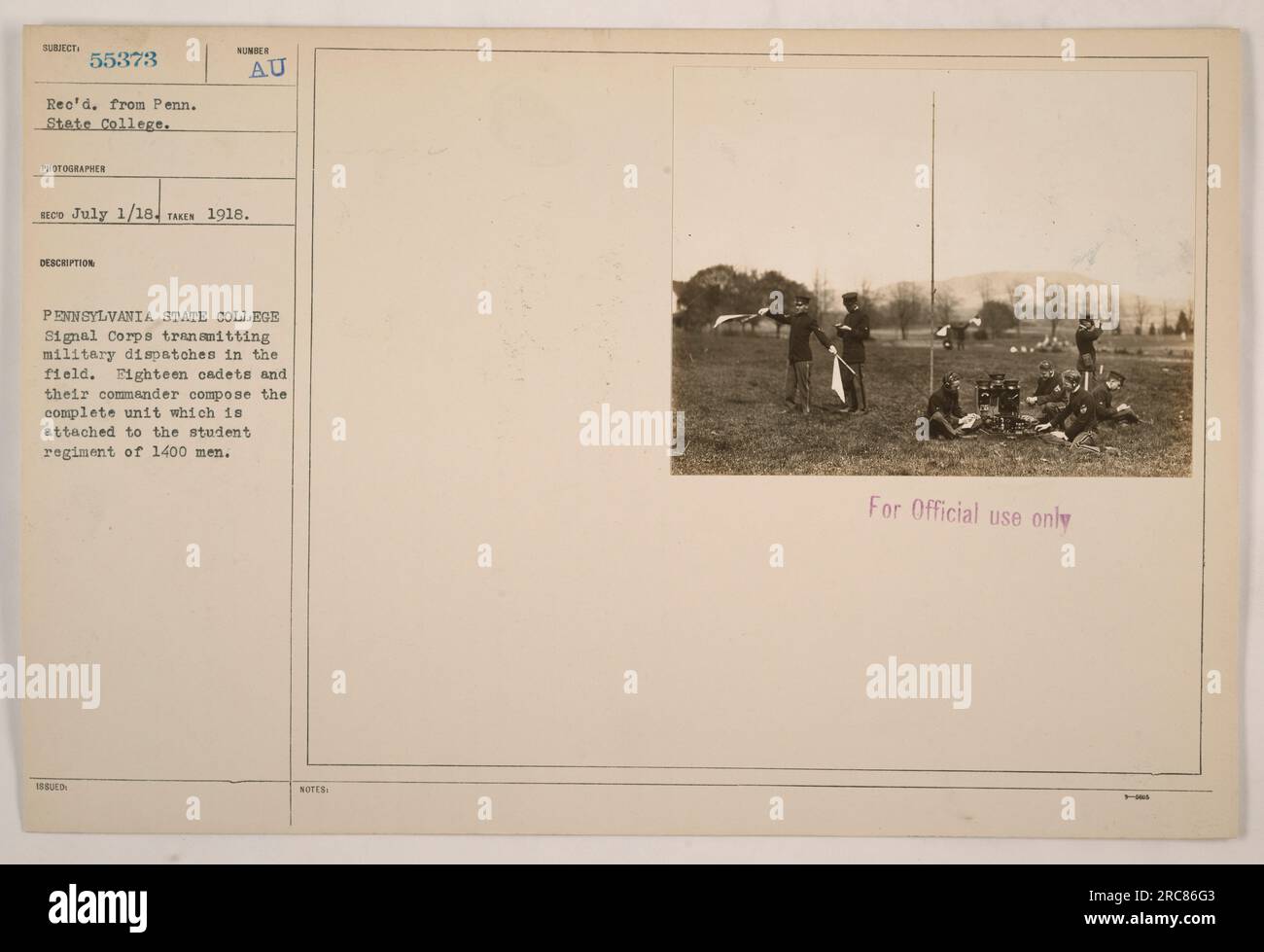 "Pennsylvania State College Signal Corps transmitting military ...