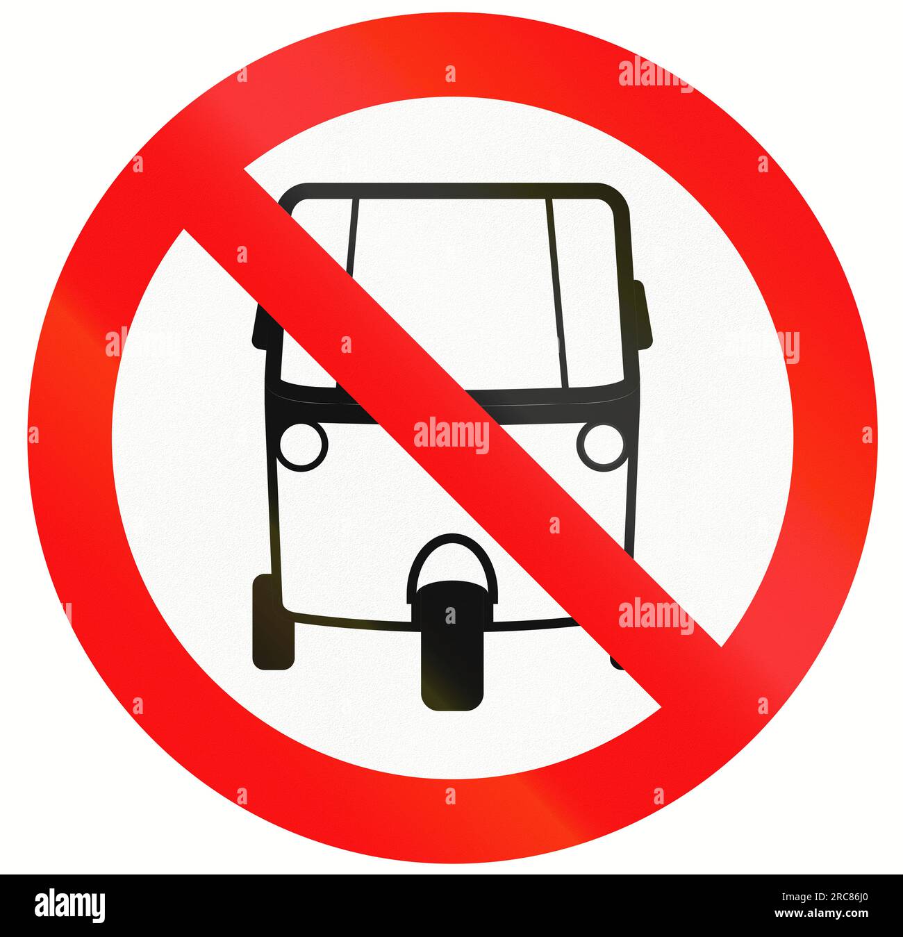 An Indonesian sign prohibiting thoroughfare for motorized tricycles ...