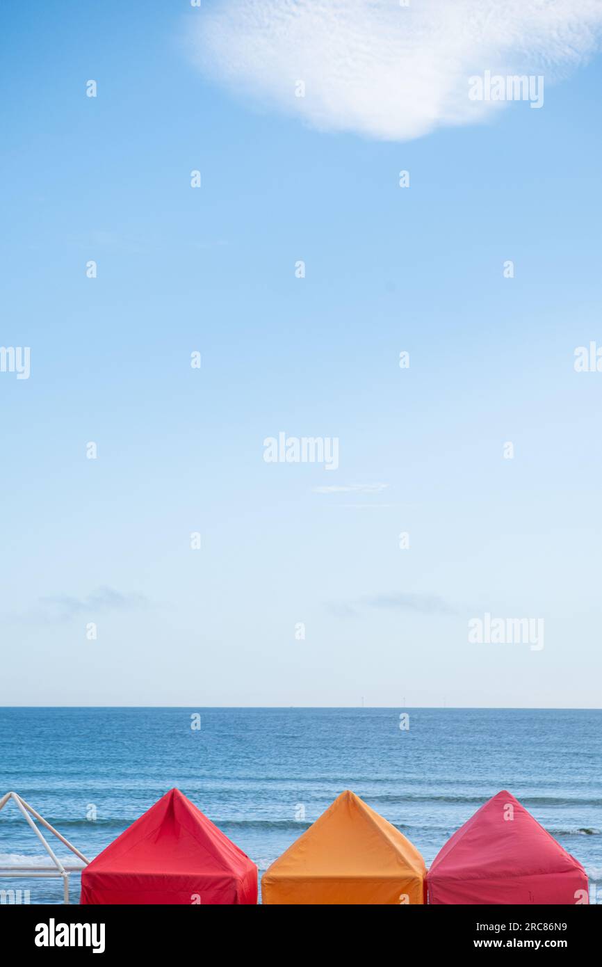 partial view of some beach huts Stock Photo - Alamy