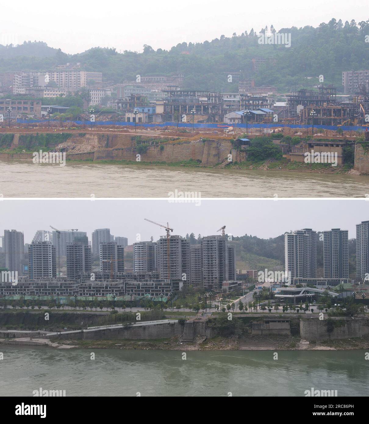 Chengdu. 13th July, 2023. The above part of this combination photo ...