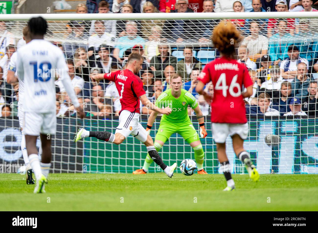 Oslo 20230504.Leeds United goalkeeper Kristoffer Klaesson during the ...