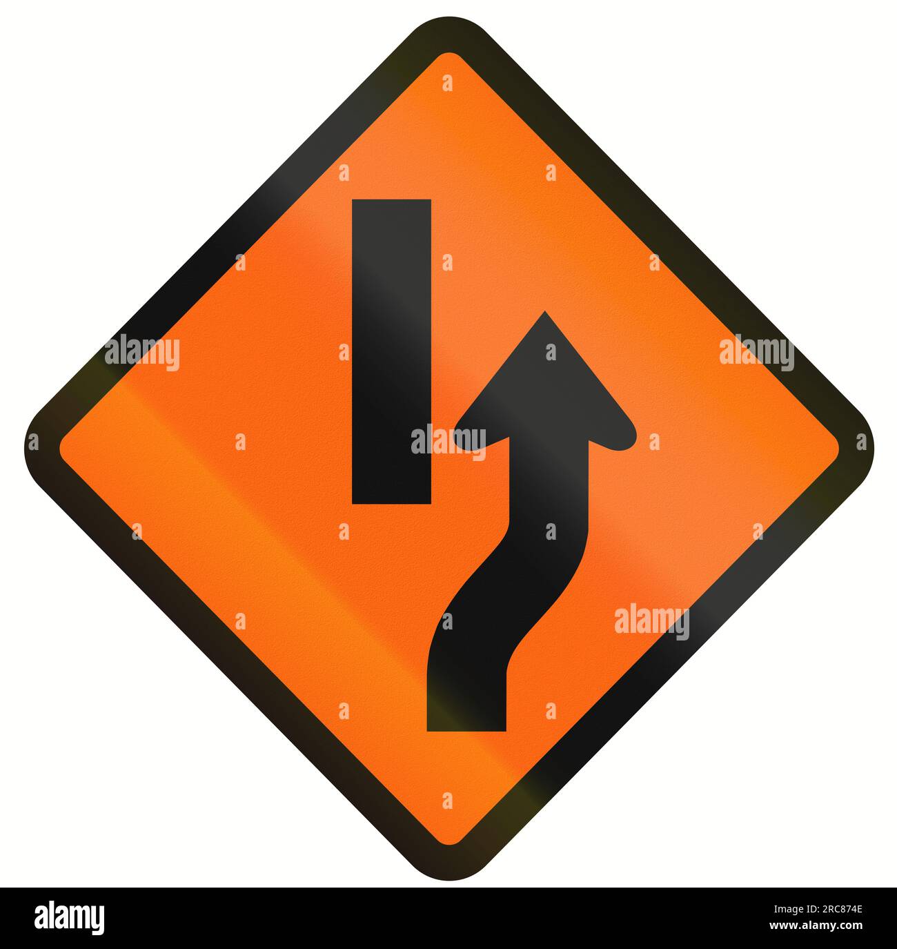 Indonesian temporary road warning sign: Diversion to the right Stock Photo - Alamy