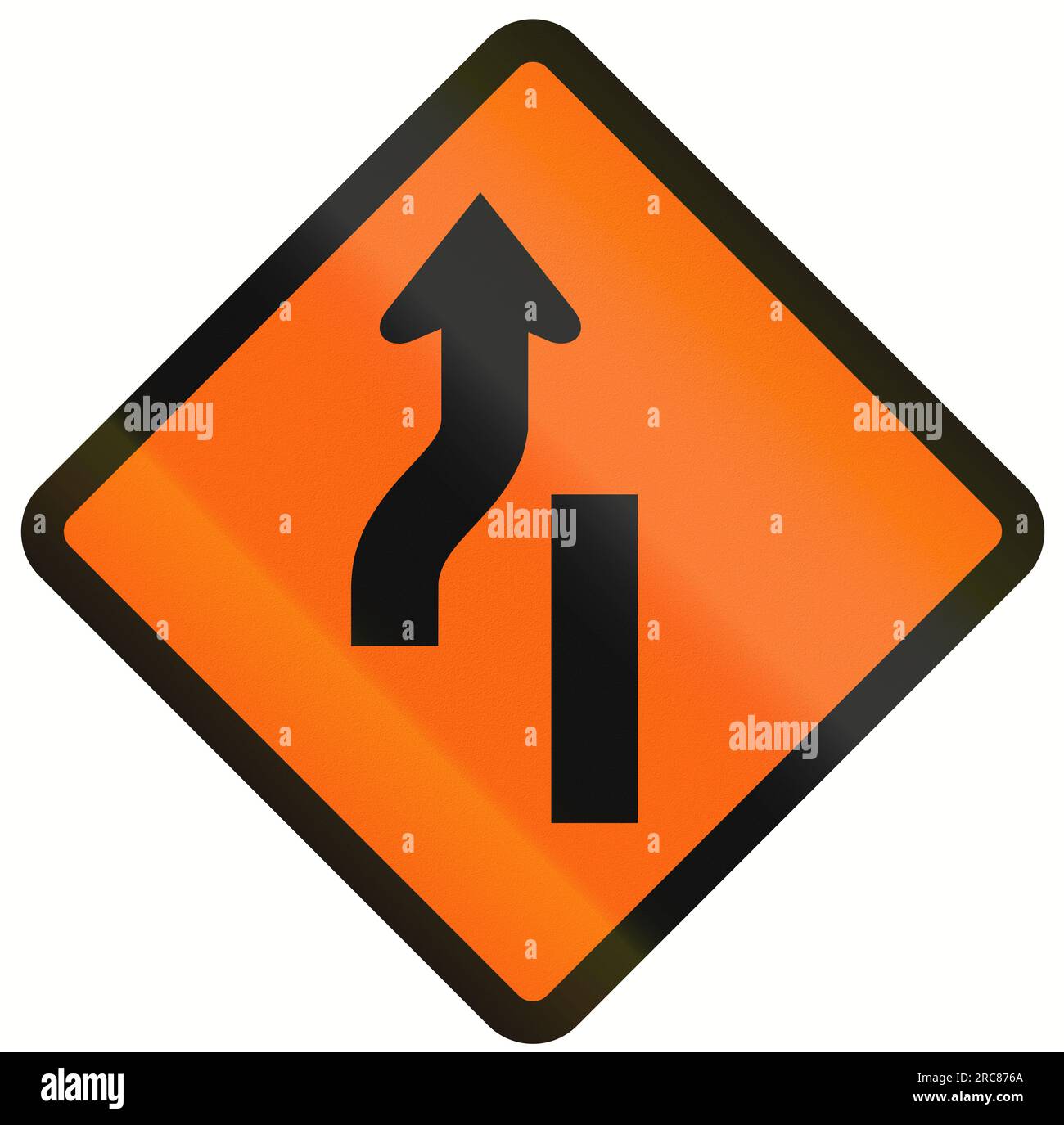 Indonesian temporary road warning sign: Diversion to the left ends ...