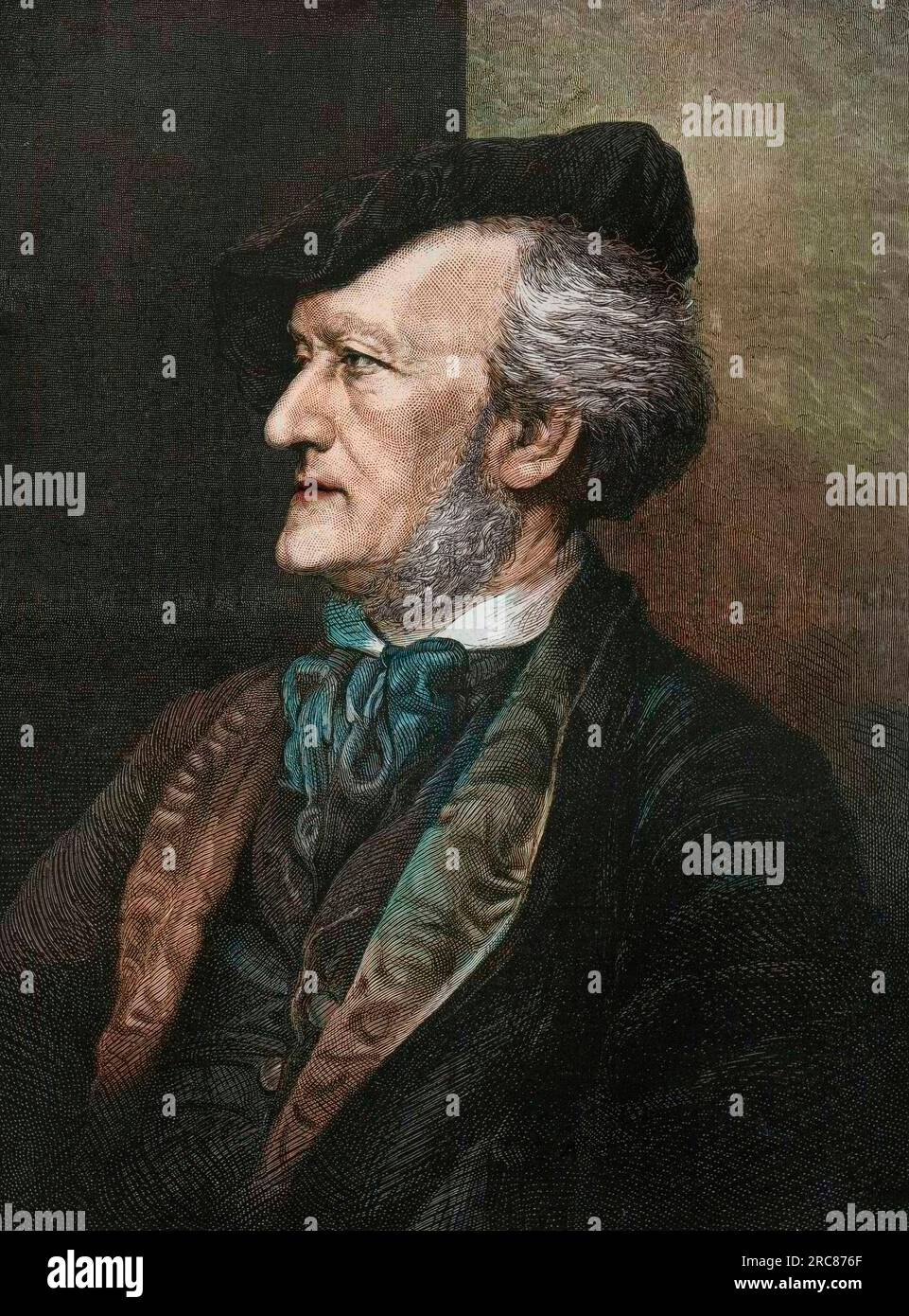 Portrait of Richard Wagner - engraving 1875 Stock Photo - Alamy