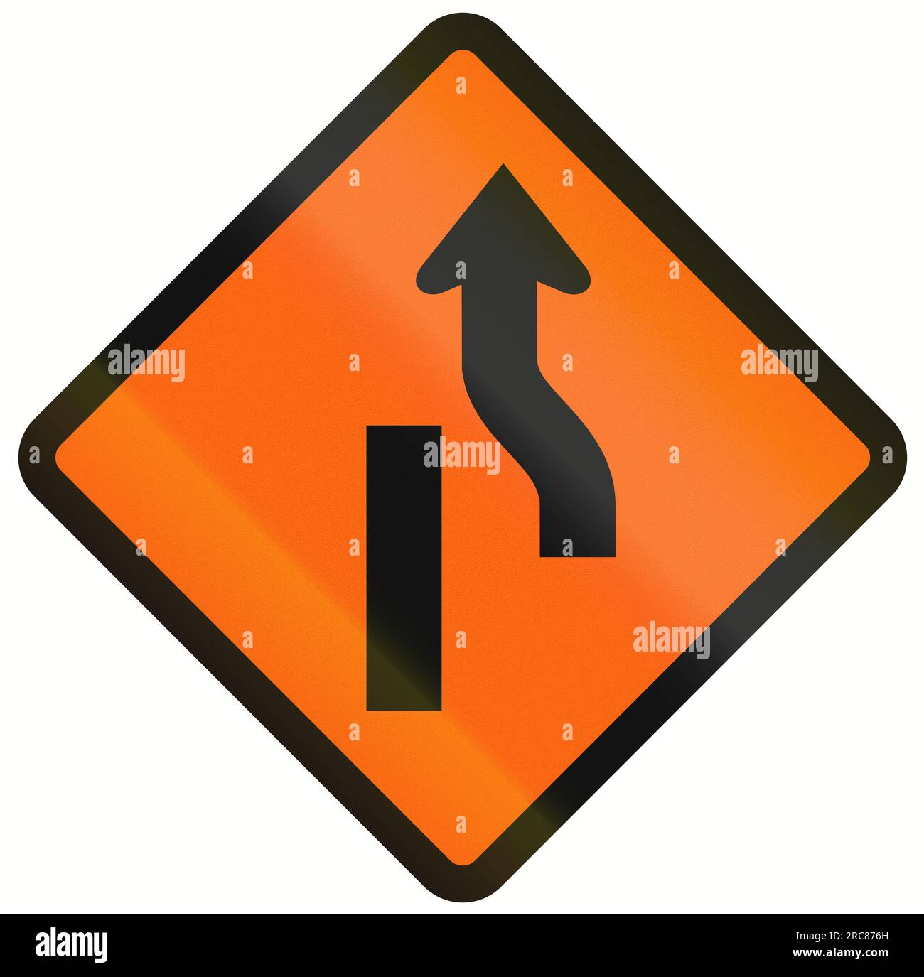 Indonesian temporary road warning sign: Diversion to the right ends ...