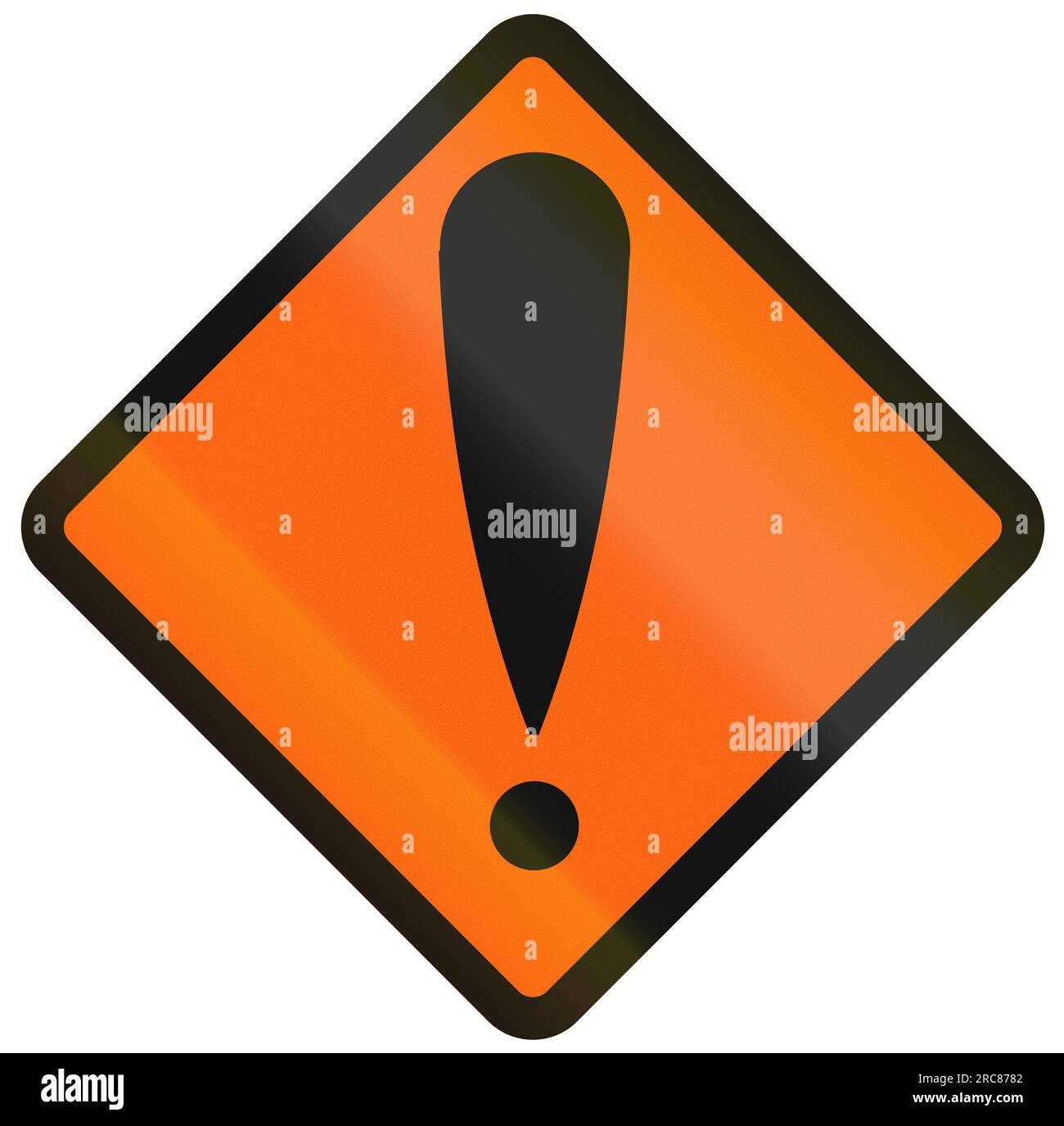 Indonesian temporary road warning sign - General danger Stock Photo - Alamy