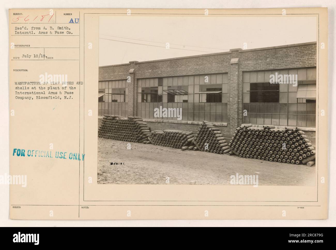 Image shows the manufacturing process of time fuses and shells at the ...