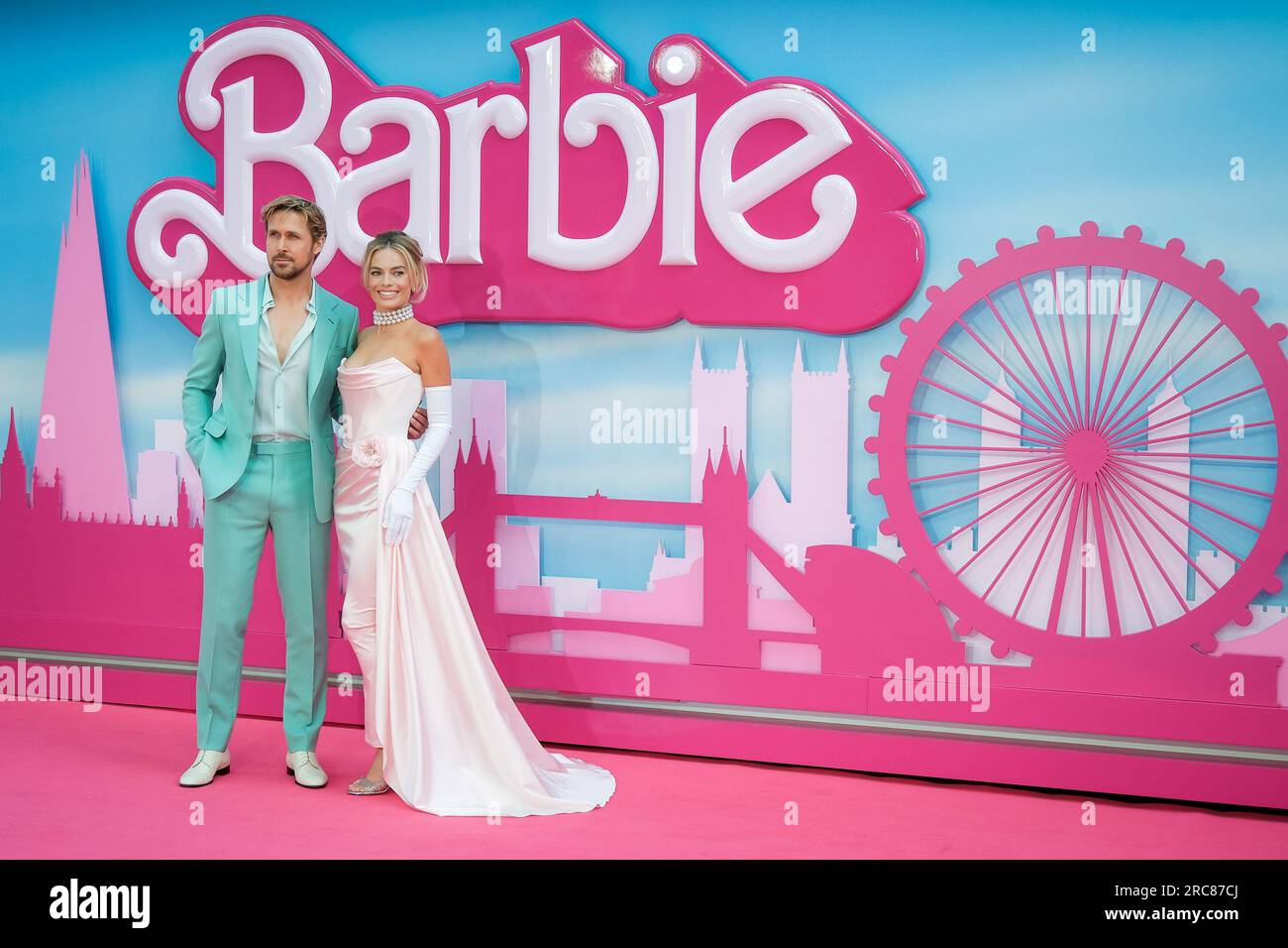Barbie movie margot robbie ryan gosling hi-res stock photography and ...
