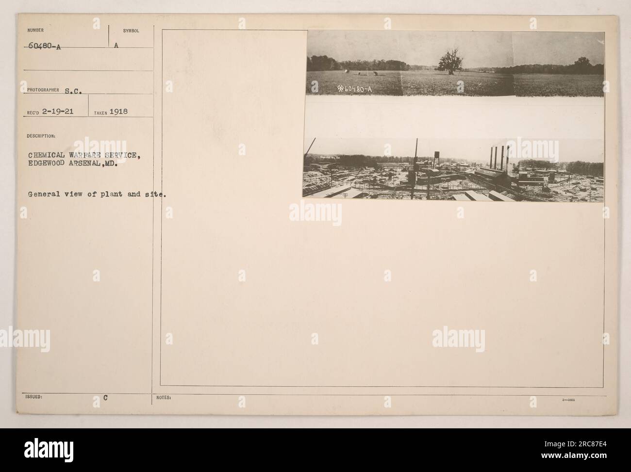 General view of the Chemical Warfare Service plant and site at Edgewood ...