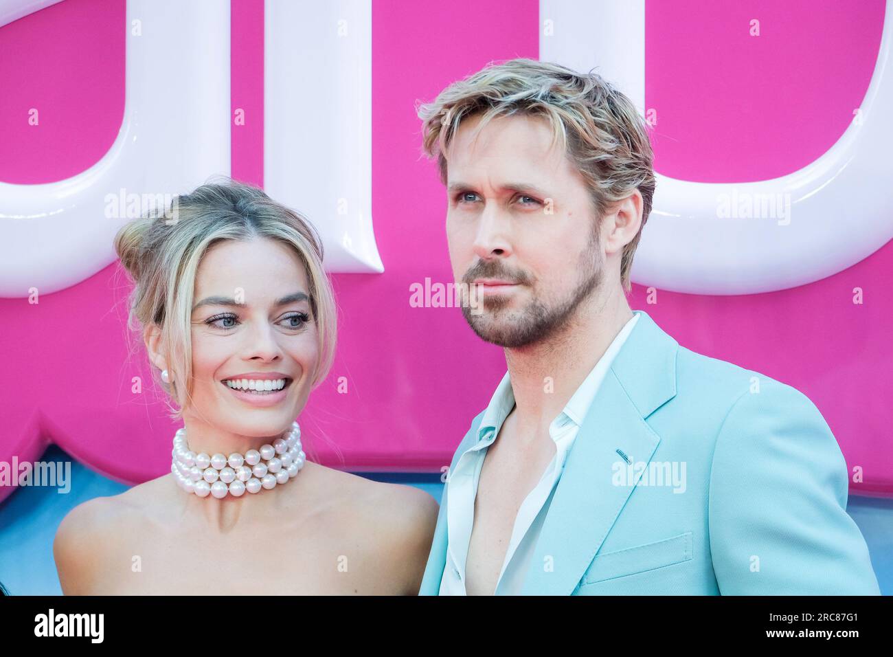 Barbie movie margot robbie ryan gosling hi-res stock photography and ...